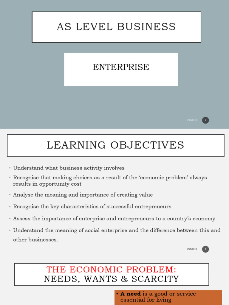 1 - 5 Enterprise, Business Structure | PDF | Entrepreneurship | Goal