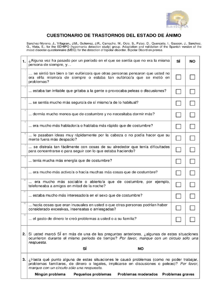 MDQ Test | PDF | Sicología