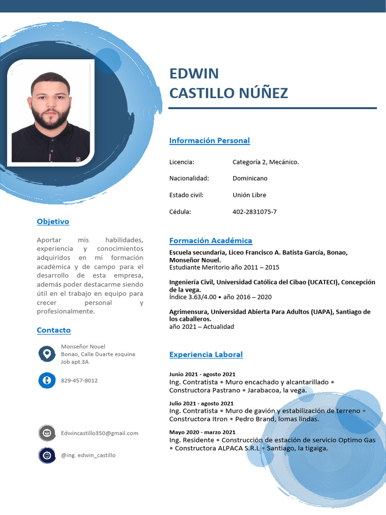 Edwin Castillo CV | PDF | Ingeniería