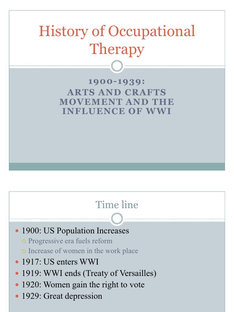 History of Occupational Therapy | PDF | Physical Therapy | Occupational ...