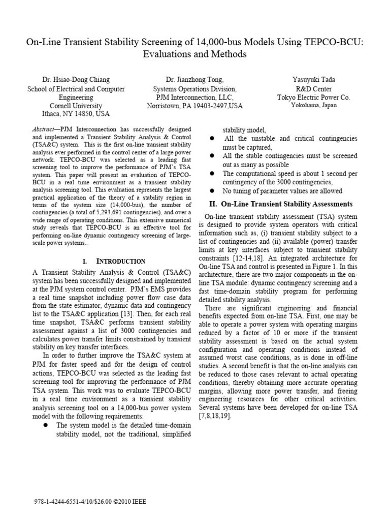 On-Line Transient Stability Analysis Tool | PDF | Stability Theory | Artificial Intelligence