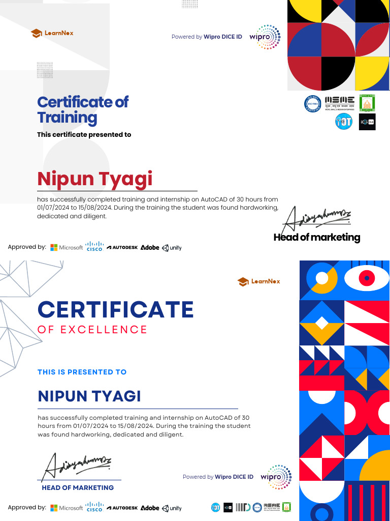 Nipun Tyagi Training And Internship Certificates Pdf