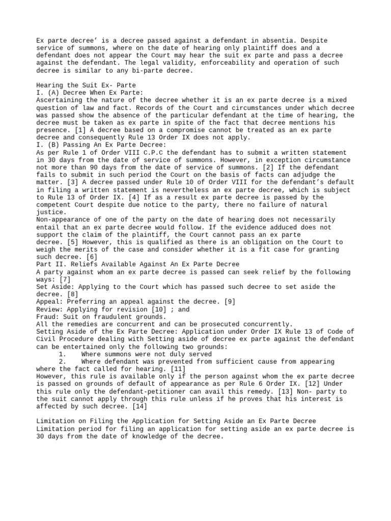 Ex Parte | PDF | Lawsuit | Ex Parte