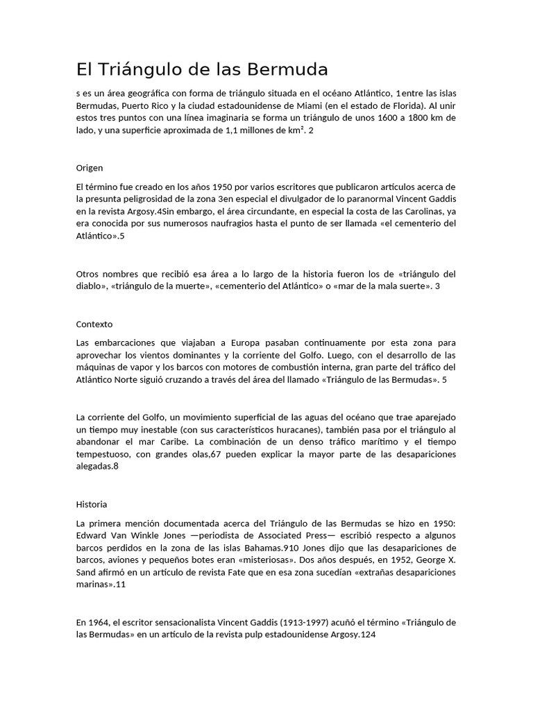 El Triángulo de Las Bermuda | PDF