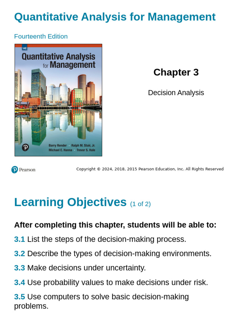 Ch. 3 Decision Analysis | PDF | Utility | Decision Theory