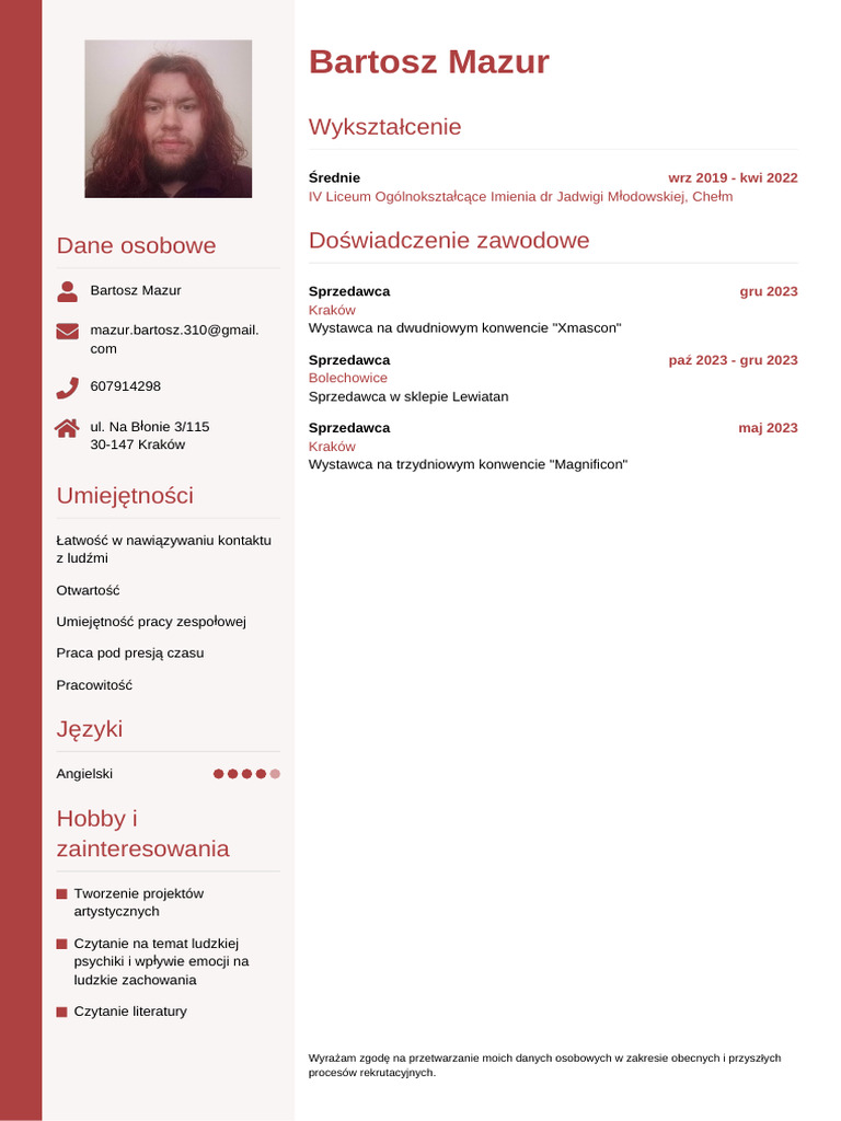 CV Bartosz Mazur 8 | PDF