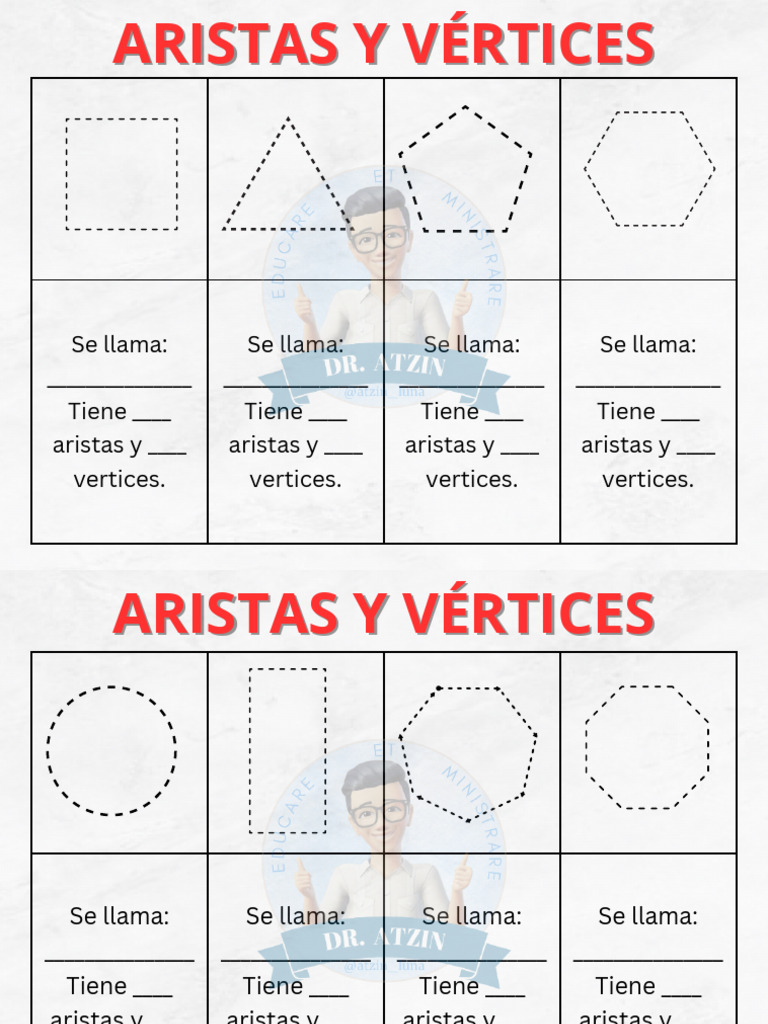 Figuras Geométricas Aristas y Vértices | PDF | Estudios de idiomas extranjeros | Métodos y ...