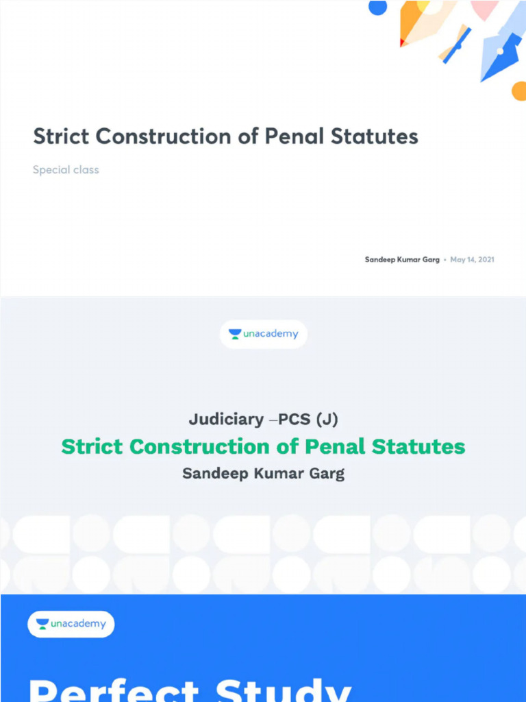 Strict Construction of Penal Statutes With Anno | PDF