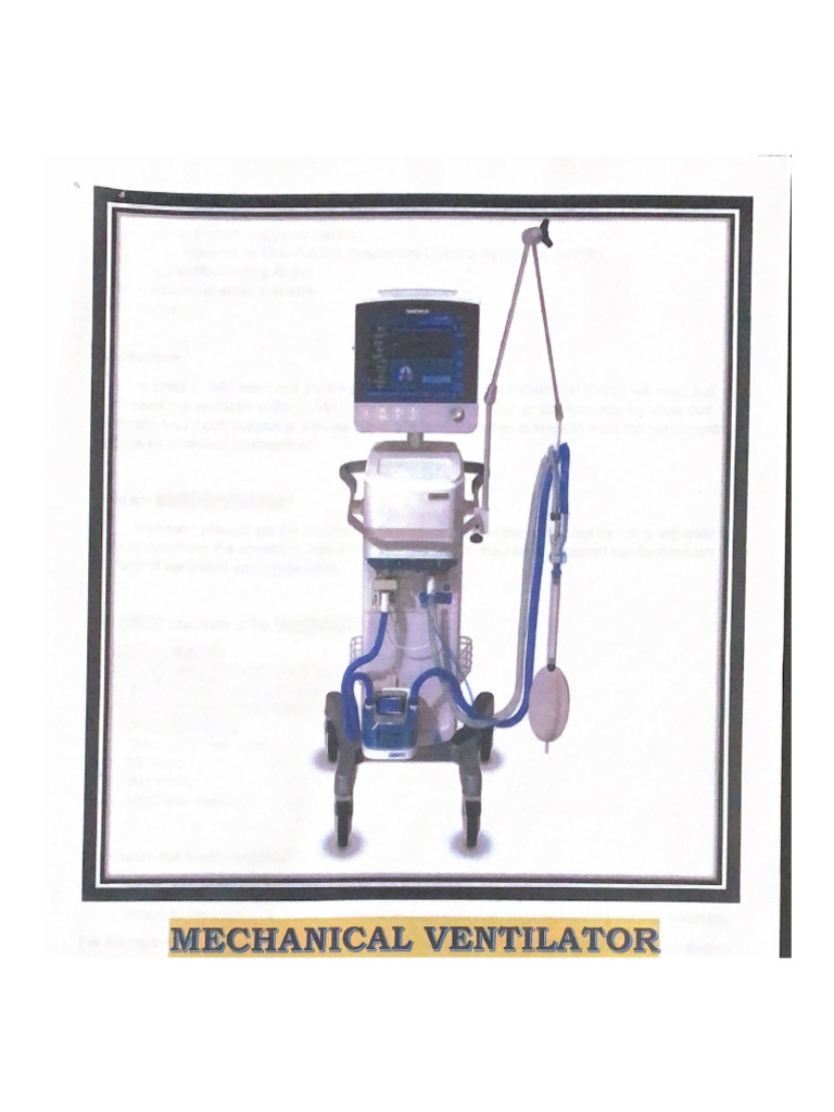 Mechanical Ventilator | PDF