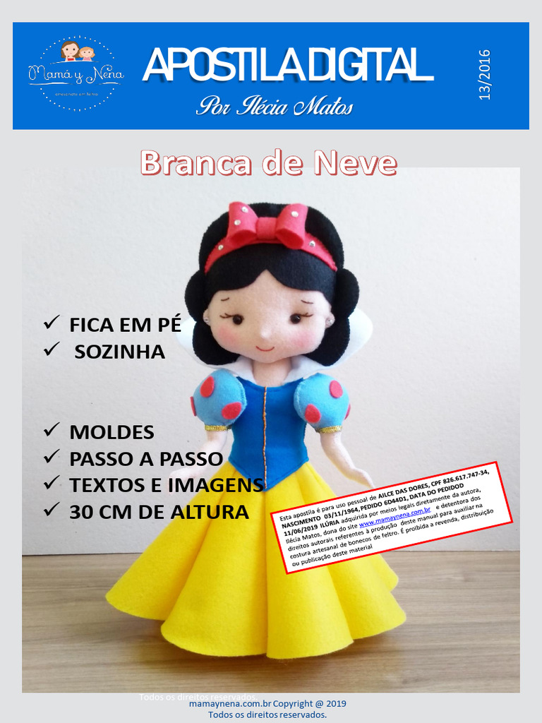 Apostila Branca de Neve Completa - Imprimir No A-4 - Ailce Das Dores ...