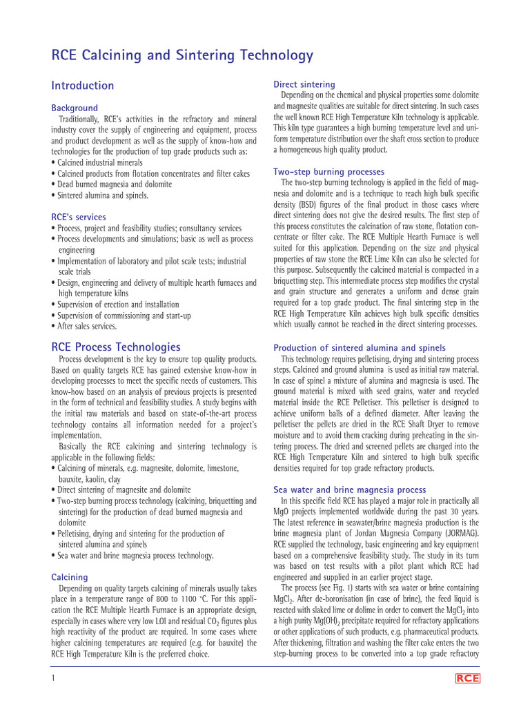 Rce Tech | PDF | Refractory | Sintering