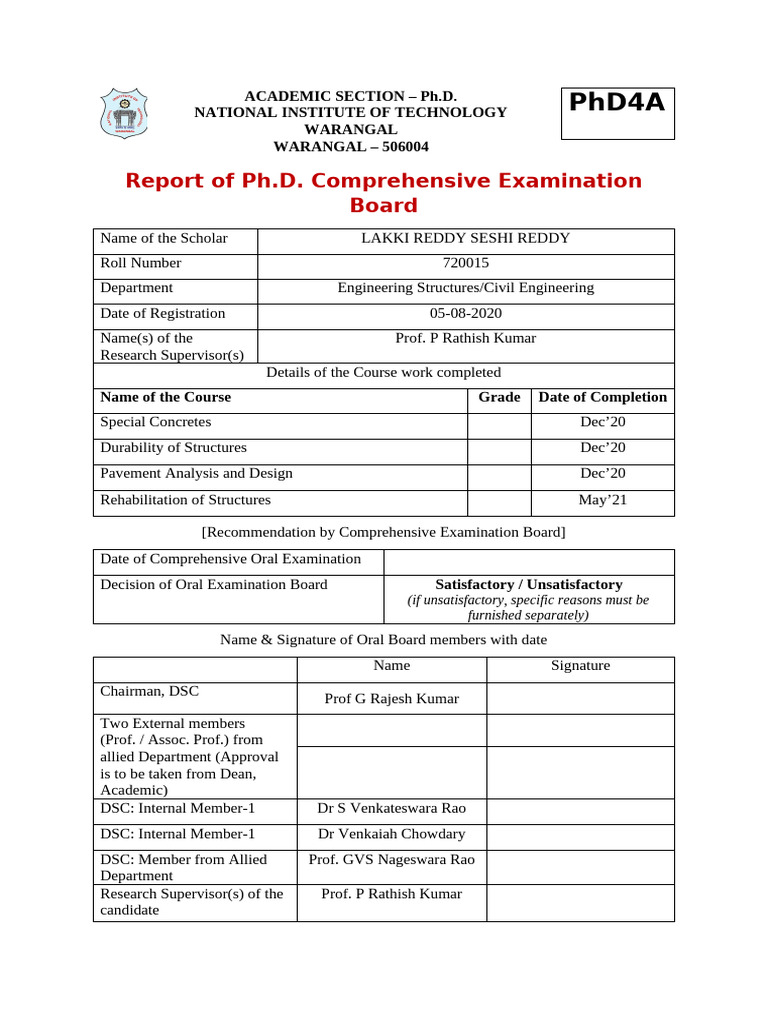 4a-comprehensive-examination-report-form | PDF