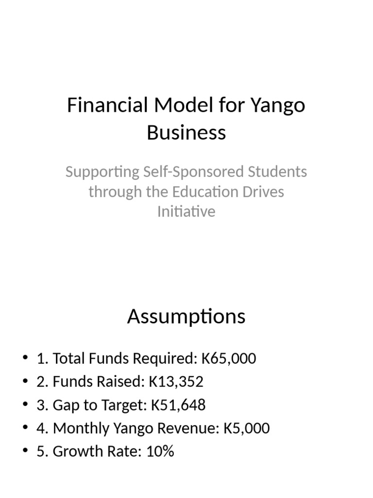 Financial Model Yango Business | PDF