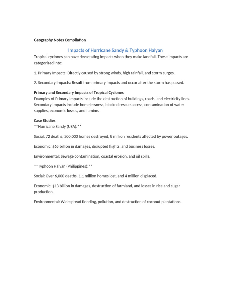 Aesthetic Geography Notes | PDF | Tropical Cyclones | Atmospheric ...