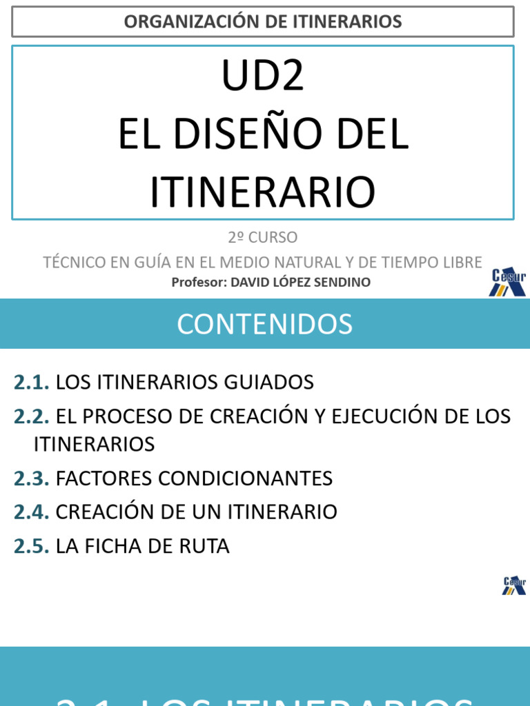 Ud2 - El Diseño Del Itinerario | PDF | Mapa | Cartografía