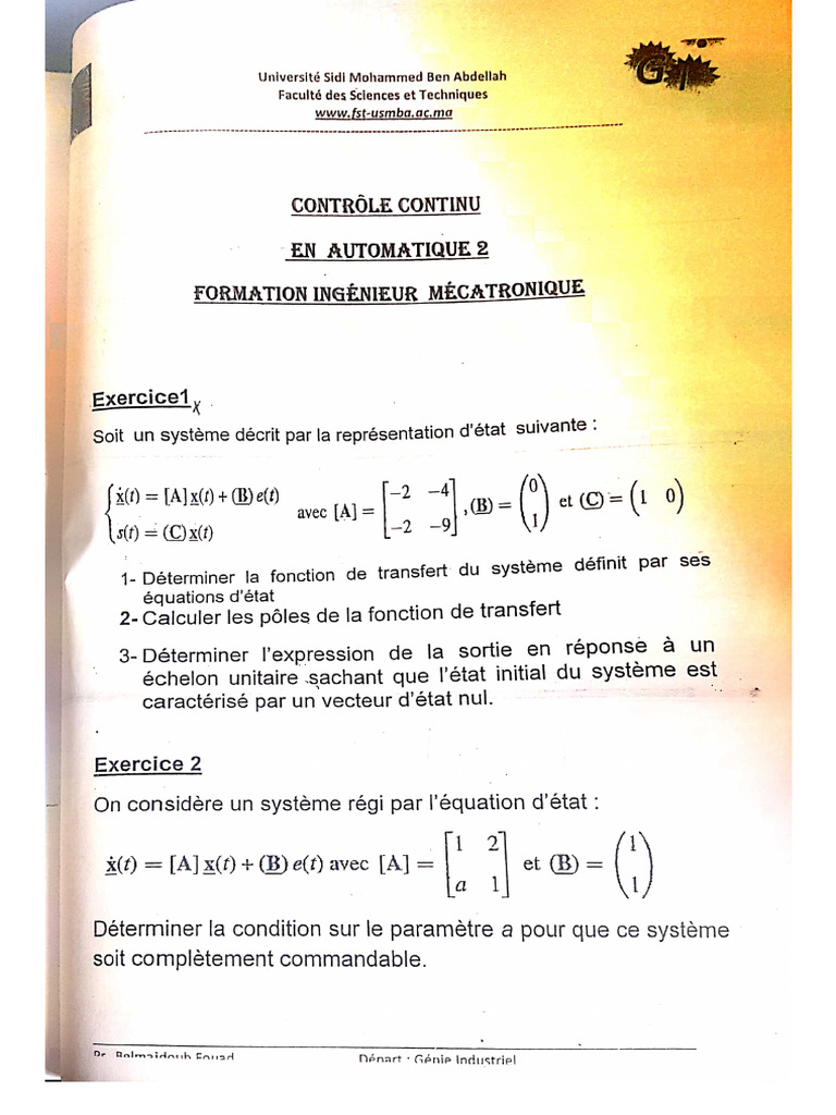 Examen Automatique | PDF