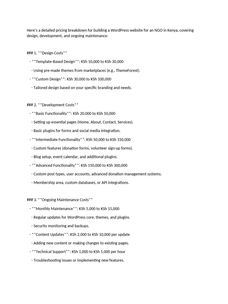 Detail Cost Breakdown | PDF