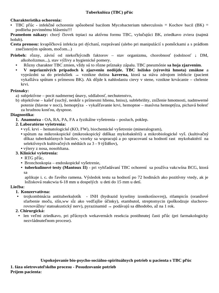TBC Pľúc | PDF