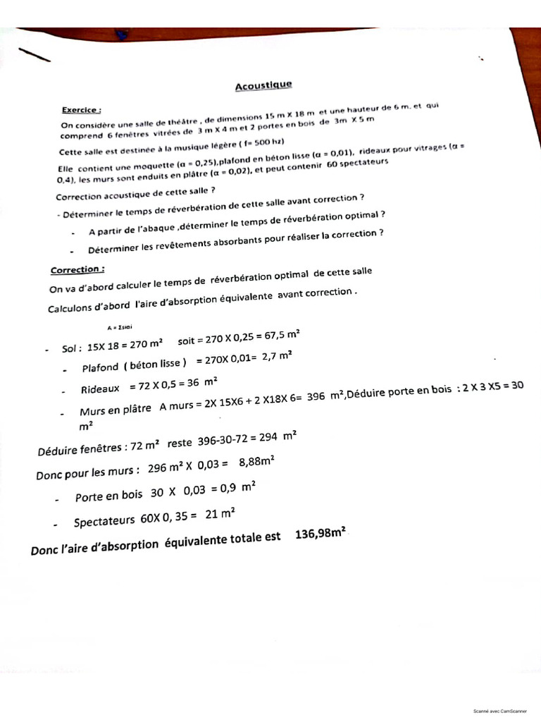 Exercices Acoustique | PDF