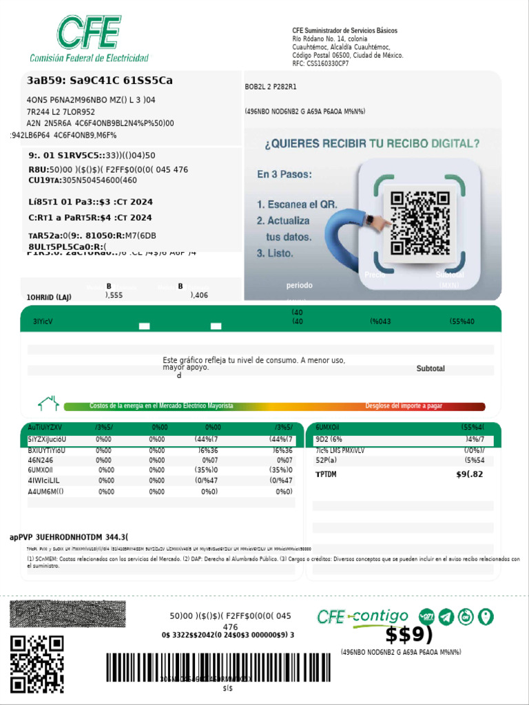 Comprobante de Domicilio Cfe | PDF