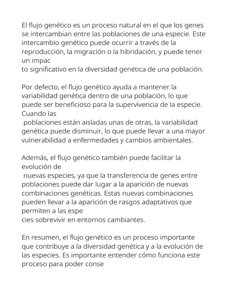 Genética Del Flujo Genético | PDF