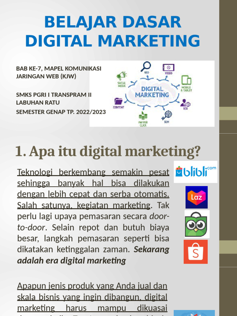 Belajar Dasar Digital Marketing | PDF | Karier & Perkembangan | Bisnis