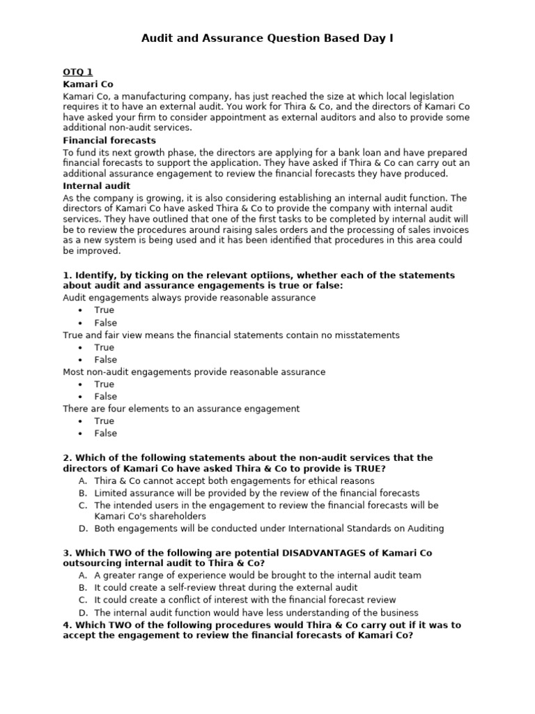 QBD 1 | PDF | Audit | Internal Audit