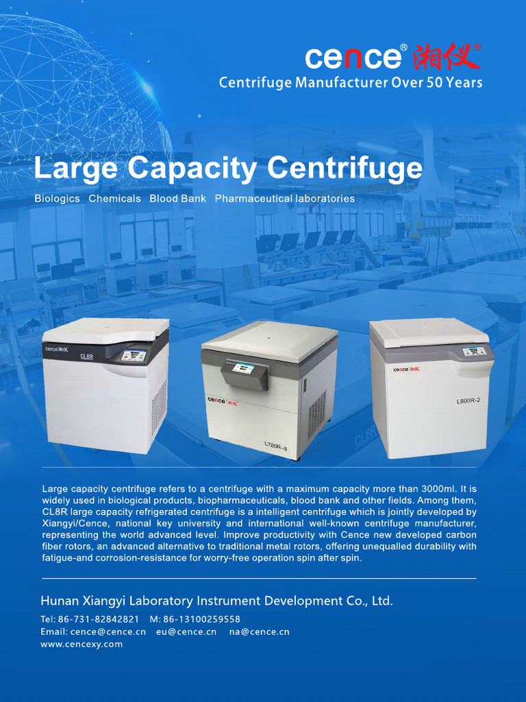 Cence Centrifuge Catalogue | PDF