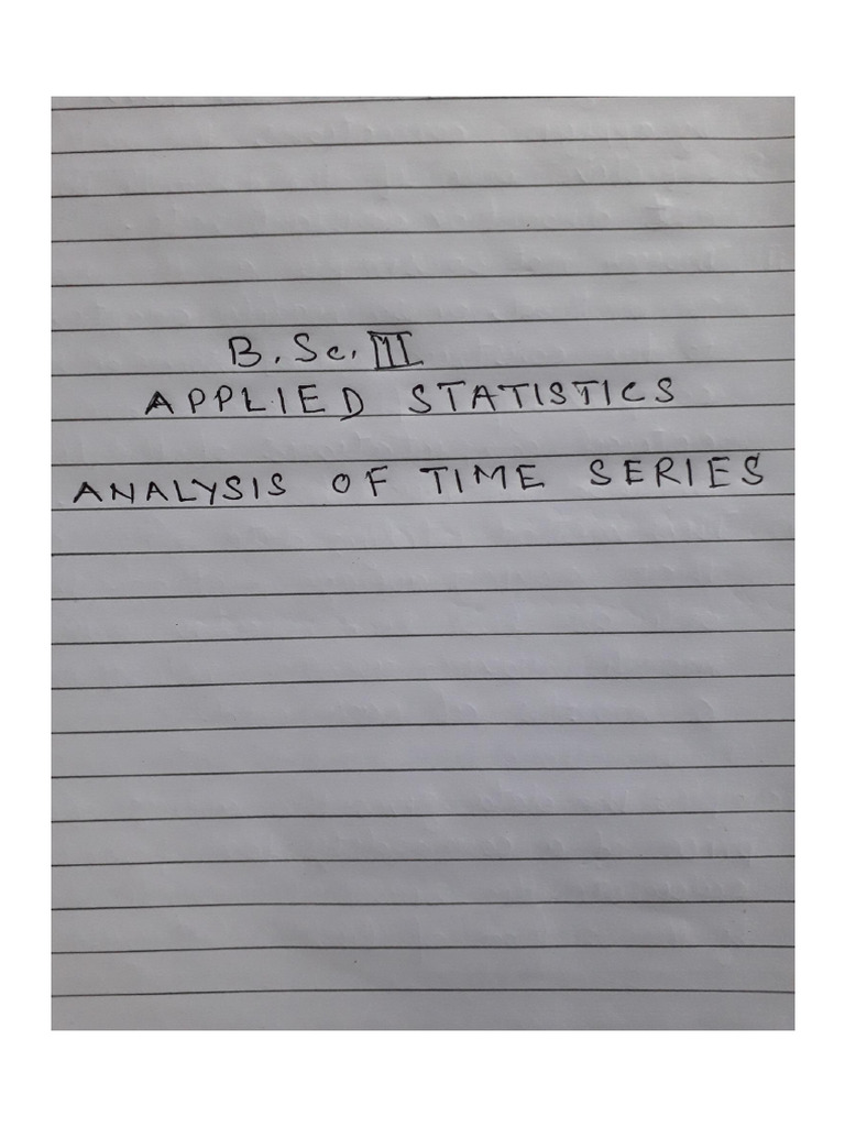 B.sc3 - Analysis of Time Series | PDF