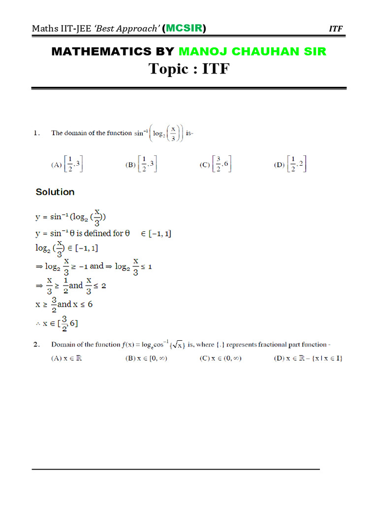 QAS ITF Solution | PDF | Mathematics | Science