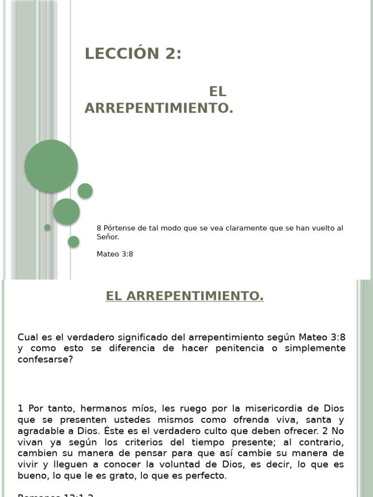 Significado del Arrepentimiento en Mateo 3:8 | PDF | Pecado | Creencia ...