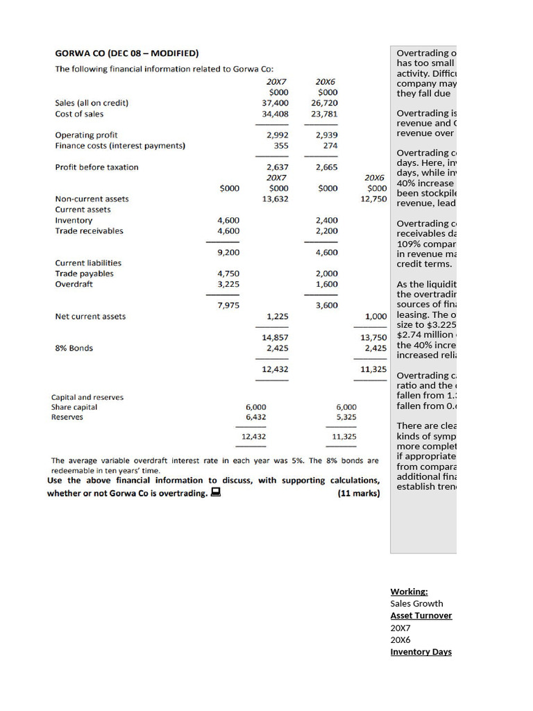 Working Capital Practice Questions | PDF | Revenue | Private Sector