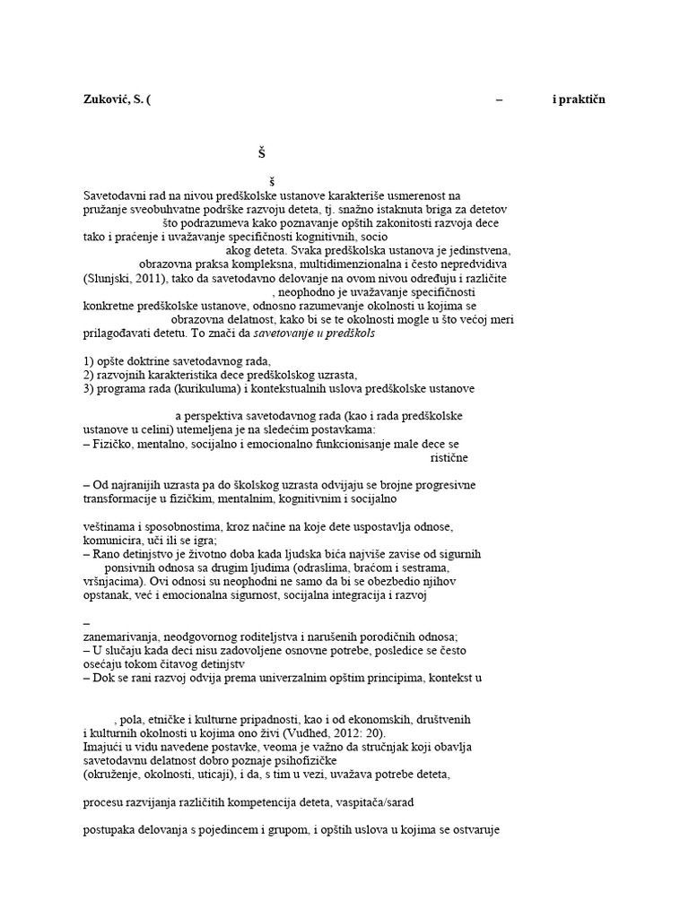 Odlomak Iz Knjige Savetodavni Rad U Insttucijama Vaspitanja I Obrazovanja | PDF