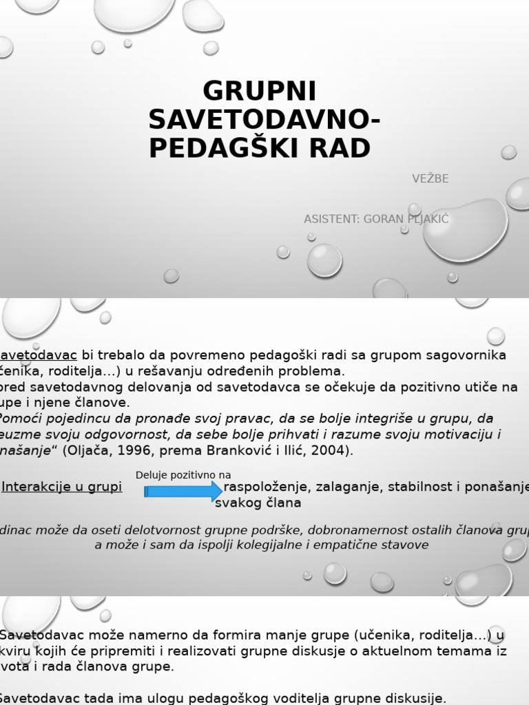 Grupni Savetodavno Pedagoški Rad | PDF