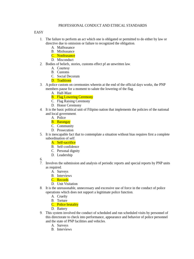 Professional Conduct and Ethical Standards | PDF | Virtue Ethics ...