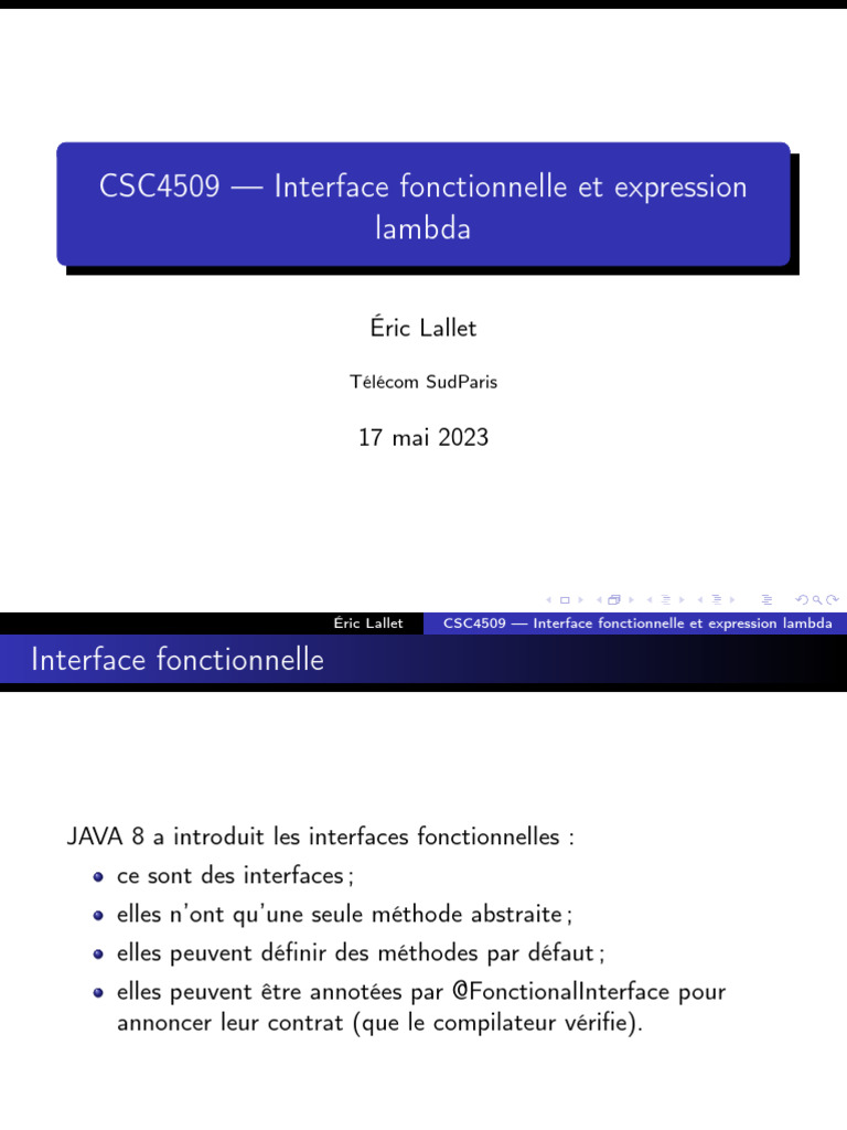 Interface Fonctionnelle | PDF | Interface (Informatique) | Java (Langage de programmation)
