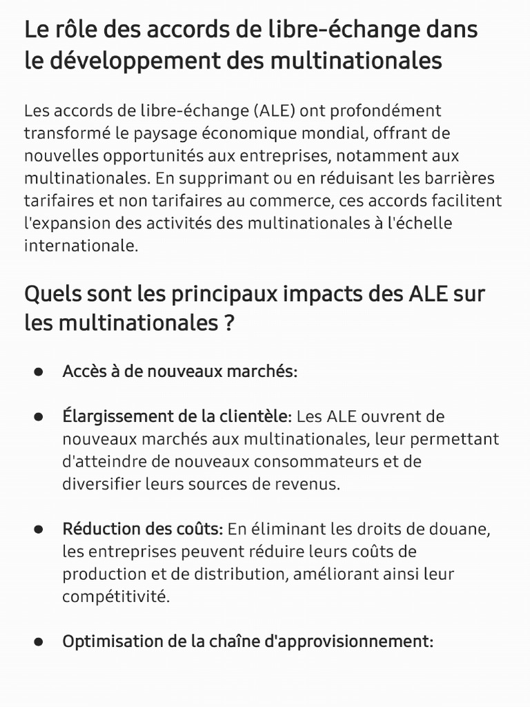 Le Rôle Des Accords de Libre-Échange 1 - 241120 - 131836 | PDF