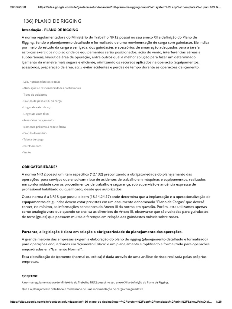 Guindaste Riging | PDF | Solo | Guindaste (máquina)