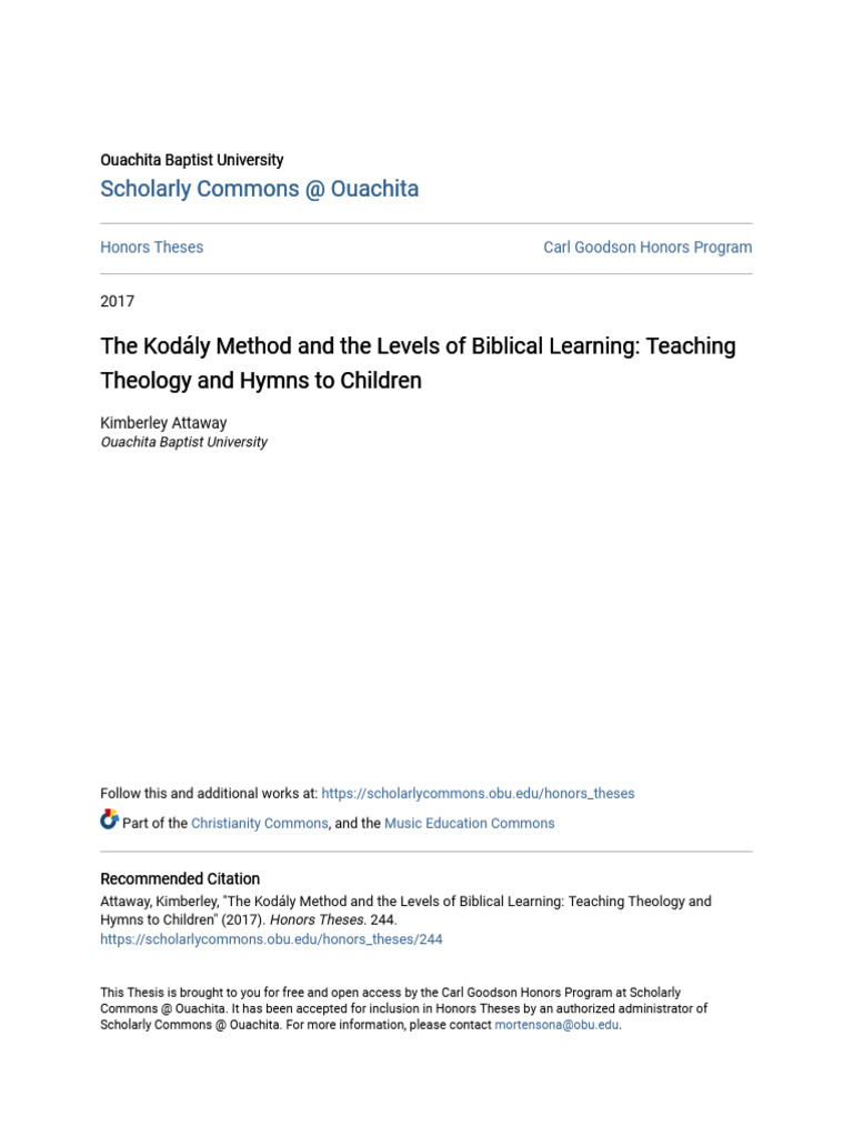 The Kodály Method and The Levels of Biblical Learning - Teaching T ...