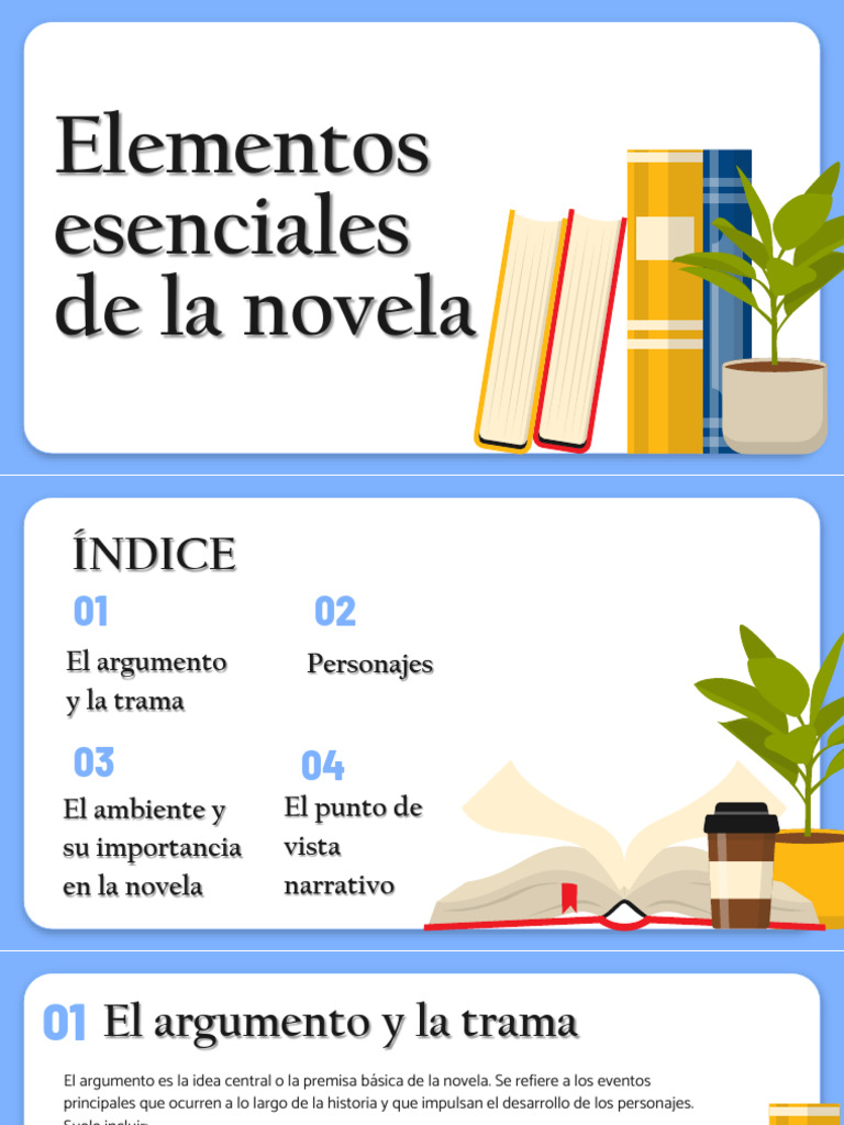 Elementos Esenciales de La Novela | PDF | Narración | Novelas