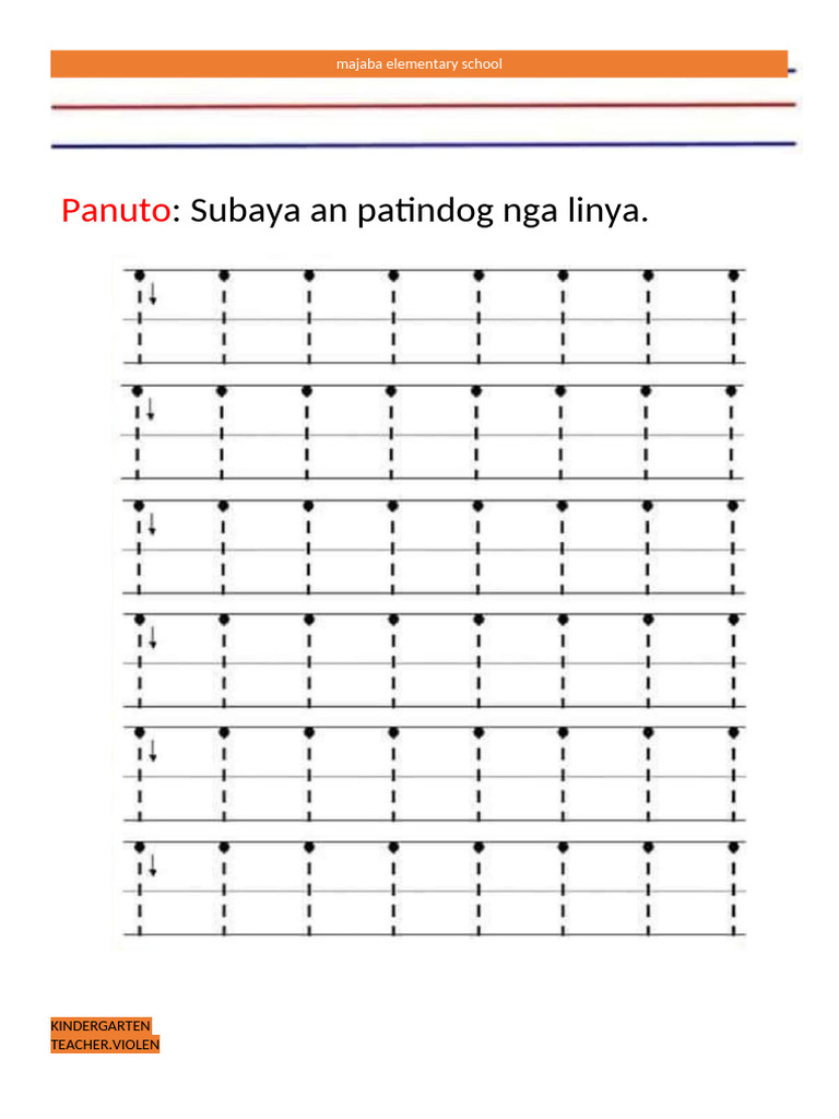 Subaya An Patindog Nga Linya.: Panuto | PDF