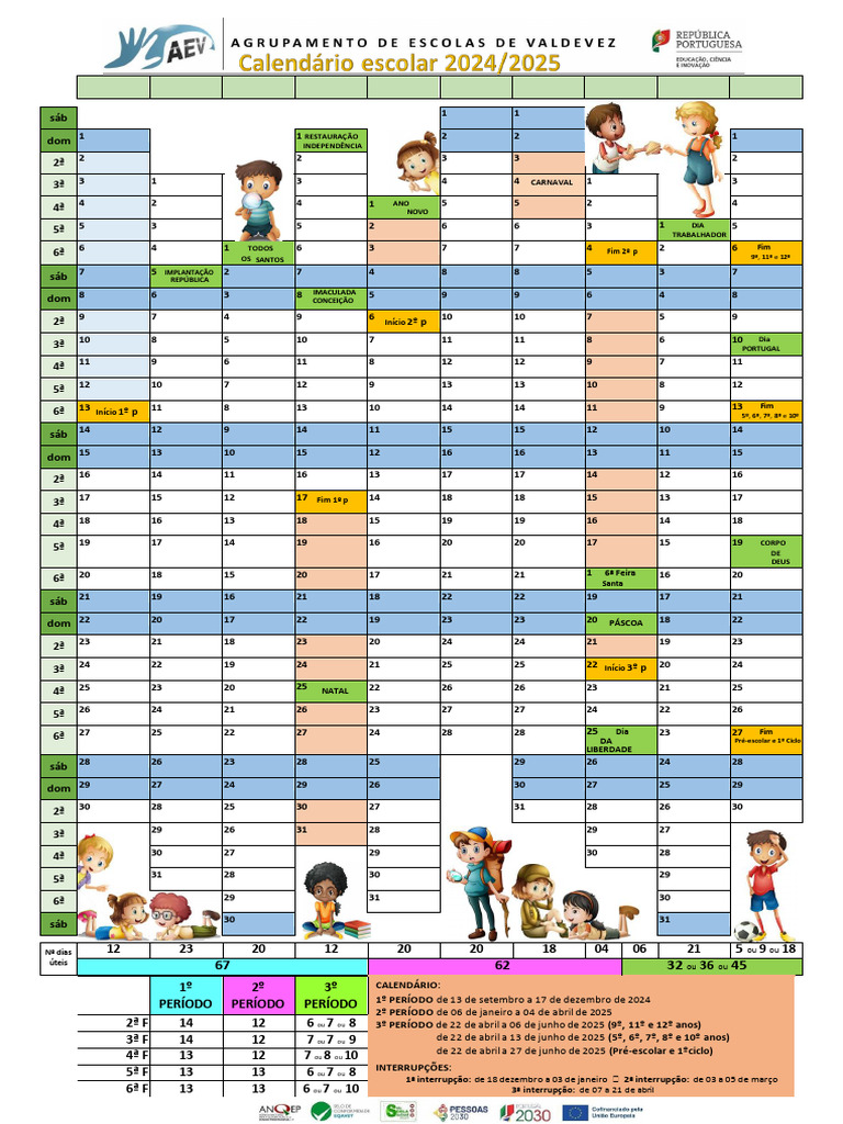 Calendário Escolar 2024-2025 | PDF