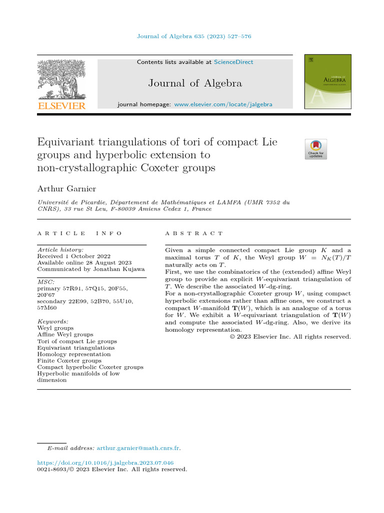 Garnier-2023-Equivariant Triangulations of Tori of Compact Lie Groups and Hyperbolic Extension ...