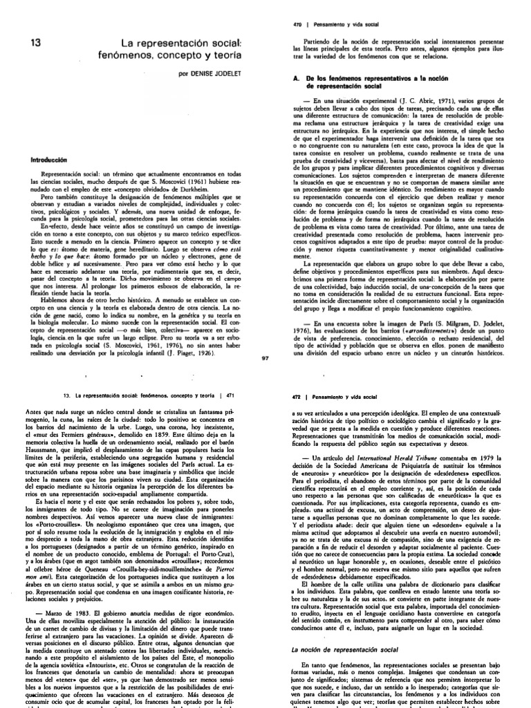 Jodelet | PDF | Conocimiento | Pensamiento