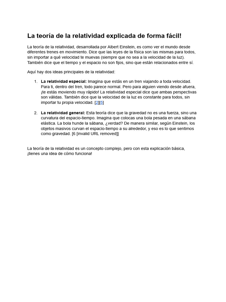 Relatividad: Conceptos Clave Simplificados | PDF | Filosofía | Métodos ...