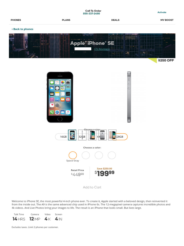 Apple Iphone SE - Features and Reviews - Boost Mobile | PDF | I Phone ...
