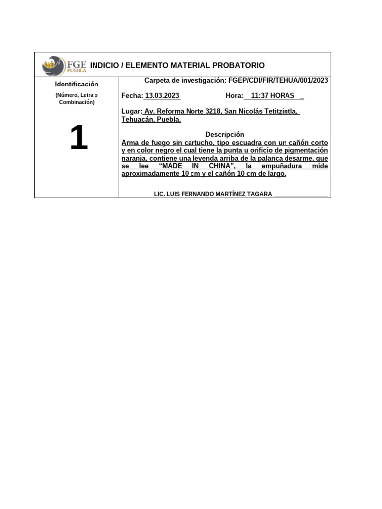 Etiqueta Indicio | PDF