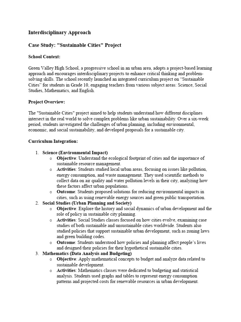 Approaches of Integrated Curriculum | PDF | Sustainability ...