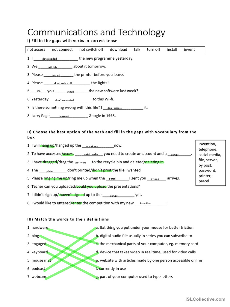 Verbs and Vocabulary in Tech Context | PDF | Computer File | Server ...