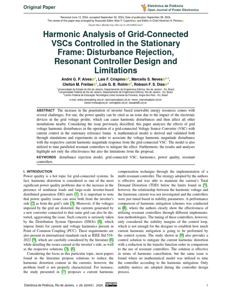 Harmonic Analysis of Grid-Connected VSCs | PDF | Power Inverter | Resonance